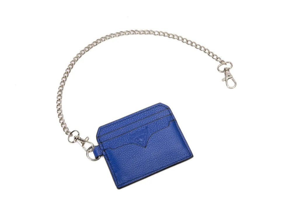 John Fluevog Chain Bobsie Cardholder - Blue | Cardholder with removable ...
